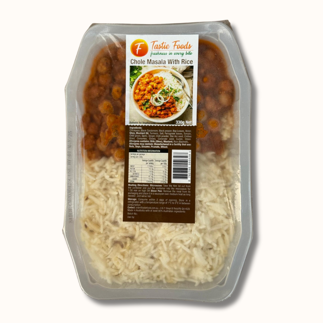 Rice and Chole / Rice with Chickpea Curry | Tastiefoods